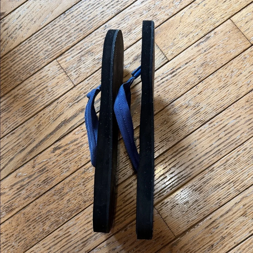 Prada | Shoes | Prada Black Flipflop Sandals With Blue Straps | Poshmark